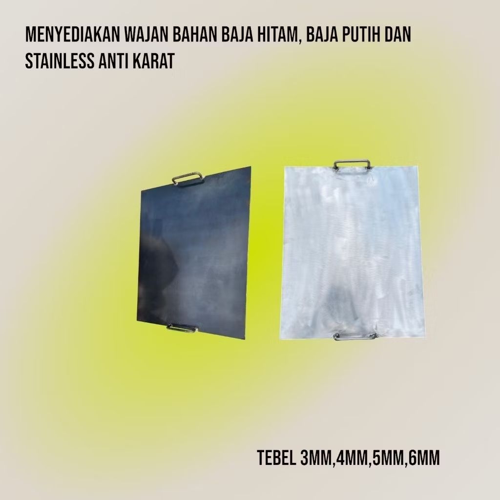 Jual Penggorengan roti bakar kebab Berger roti jon sosis tebel 3mm 4mm ...