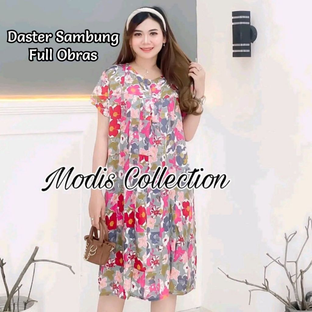 Jual Daster Sambung Perca Full Obras Kancing Depan Bumil Busui Friendly ...