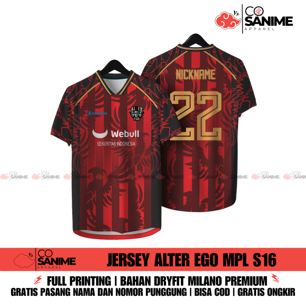 Jual Jersey Alter Ego MPL Season 16 2025 Terbaru/New Gratis Pasang Nama | Shopee Indonesia