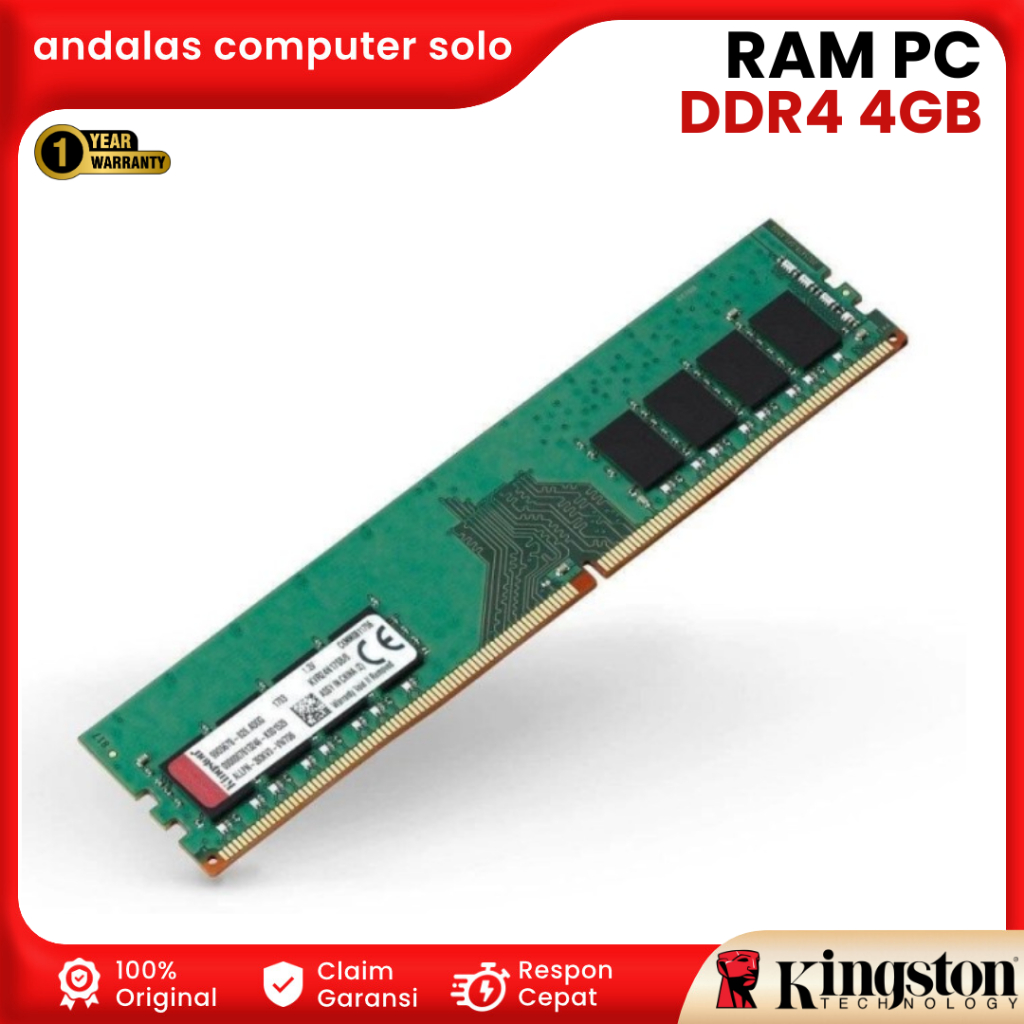 Jual MEMORY RAM PC KINGSTON DDR4 4GB 2666MHz 288pin 1.2V LONGDIMM ...