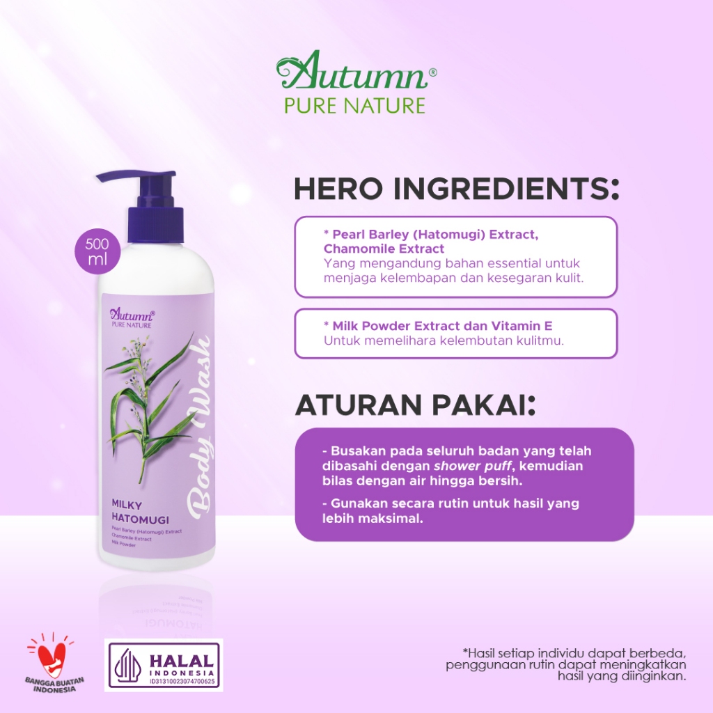 Jual Autumn Milky Hatomugi Body Wash | 500ml | Shopee Indonesia