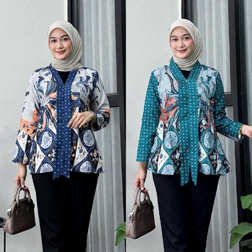 Jual Blouse Batik Atasan Wanita Blus Balero Lonceng Motif seragam ...