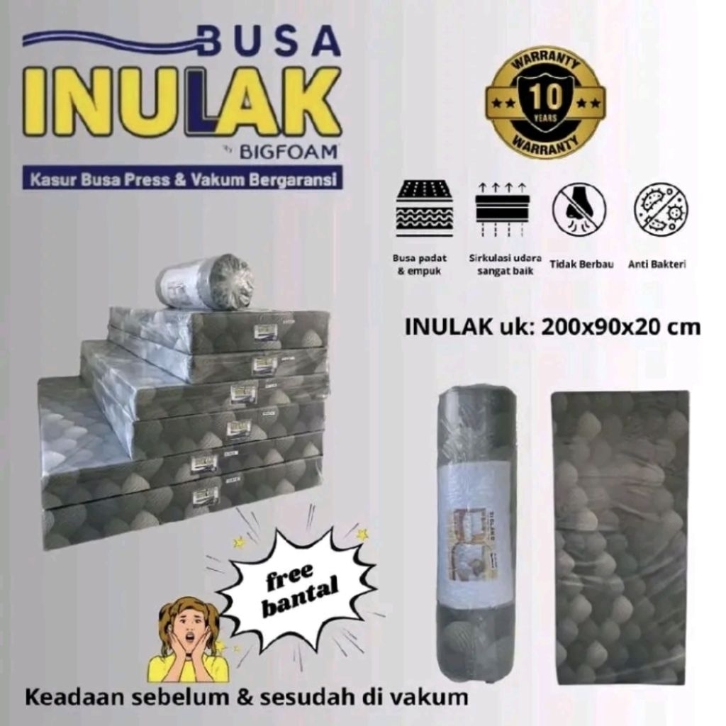 Jual BIGFOAM | INULAK Kasur Busa dengan ketebalan 20 cm | Shopee Indonesia