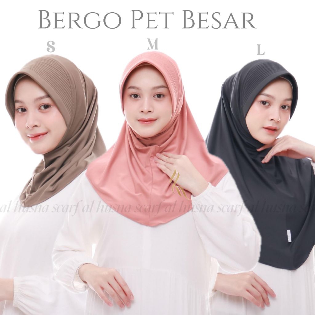 Jual Hijab bergo sport pet tebal size SML / jilbab Sporty instan Olah Raga Spandek / Jilbab ...