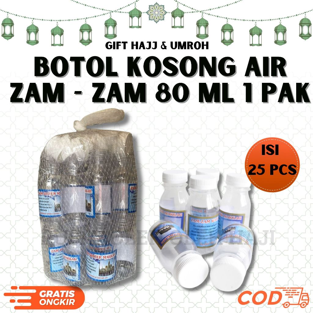 Jual BOTOL KOSONG UKURAN 80 ML ISI 25 PCS BOTOL KOSONG AIR ZAMZAM ...