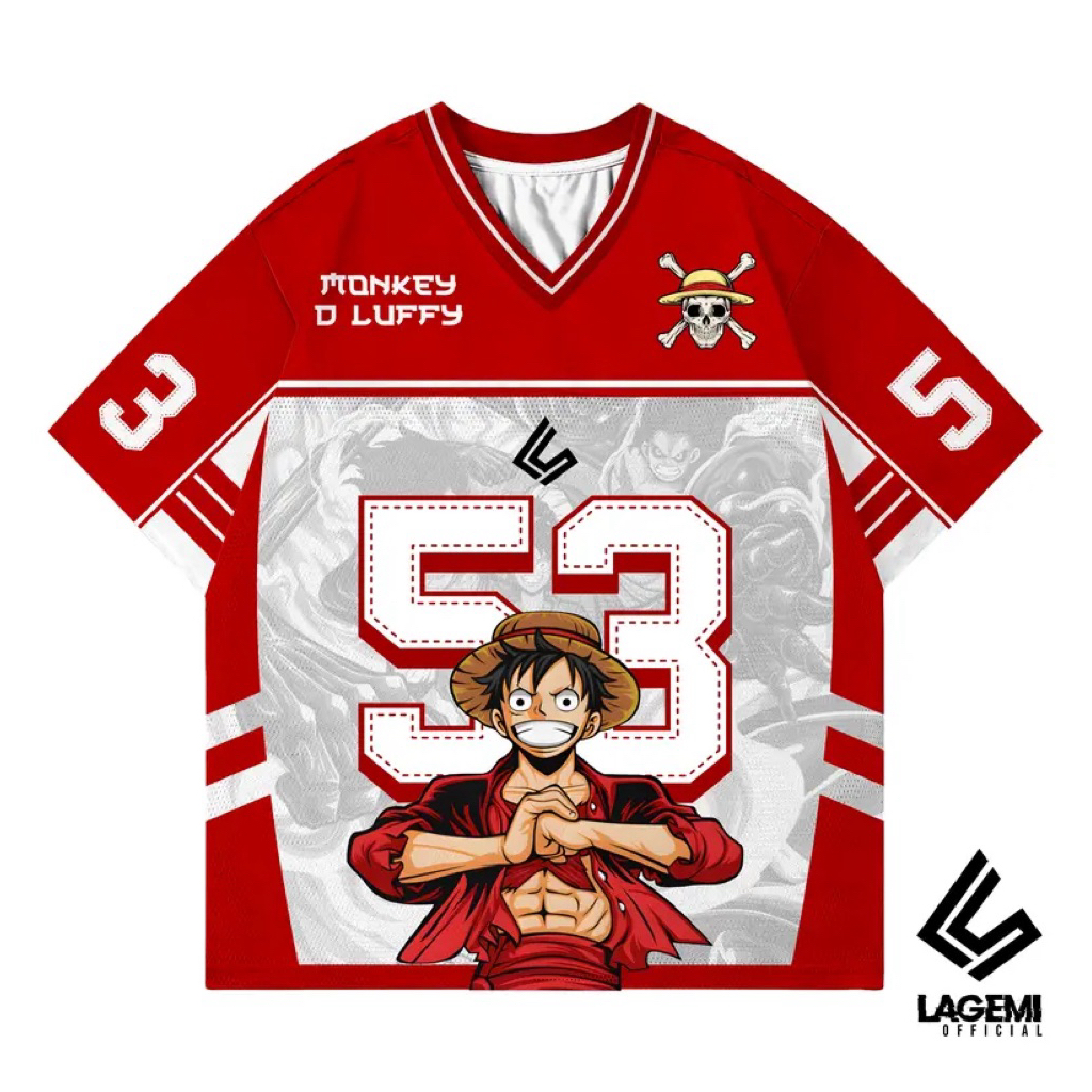 Jual JERSEY BOXY STREETWEAR ONE PIECE LUFFY BASEBALL SERIES NUMBER ...