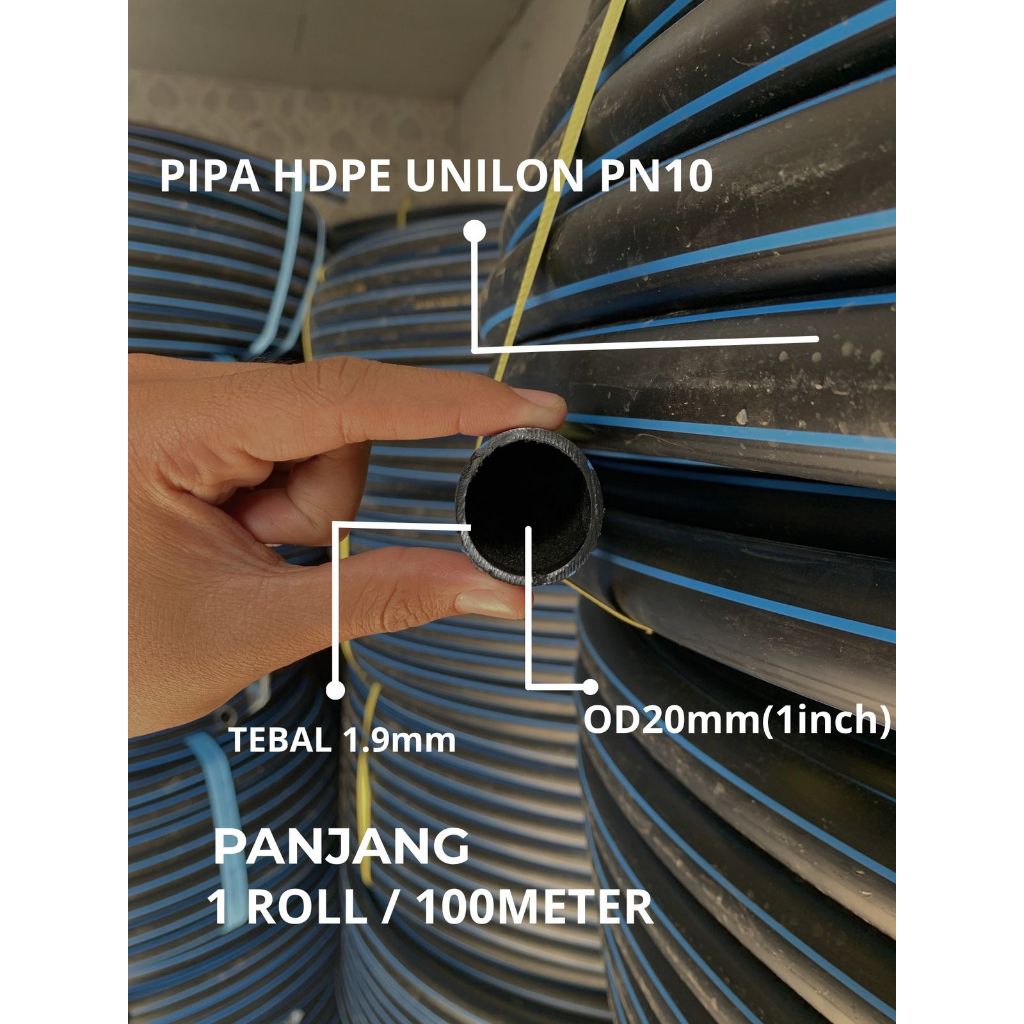 Jual UNILON Pipa HDPE 1 Inch 32mm PN10 Fleksibel Tahan Tekanan 10 BAR ...
