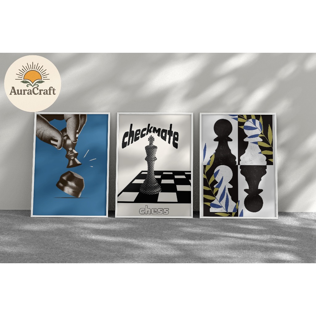 Jual Poster Catur Chess Minimalist Aesthetic Frame Hiasan Dinding ...