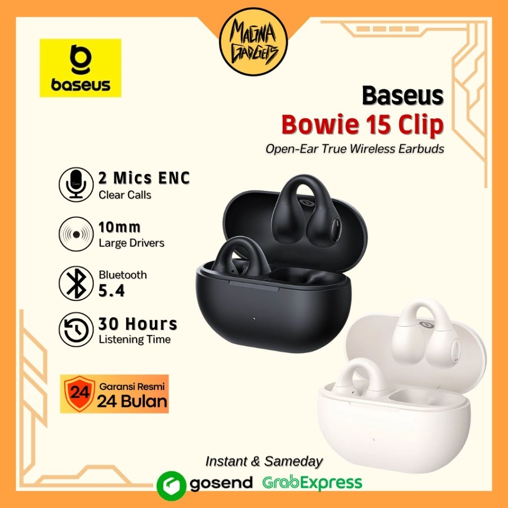 Jual Baseus TWS Bowie 15 Clip Open-Ear OWS Ear Clip Earphones Headset ...