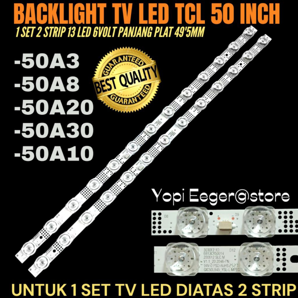 Jual BACKLIGHT TV LED TCL 50 INCH 50A8- 50A3- 50A10- 50A20- 50A30 ...