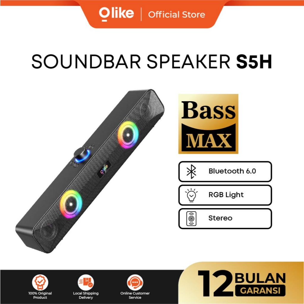 Jual OLIKE Speaker Soundbar S5H + RGB 1200mAh, Surround Sound 10W ...