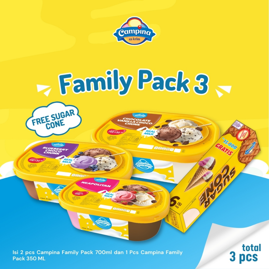 Jual Campina Family Pack 3 - Es Krim | Shopee Indonesia