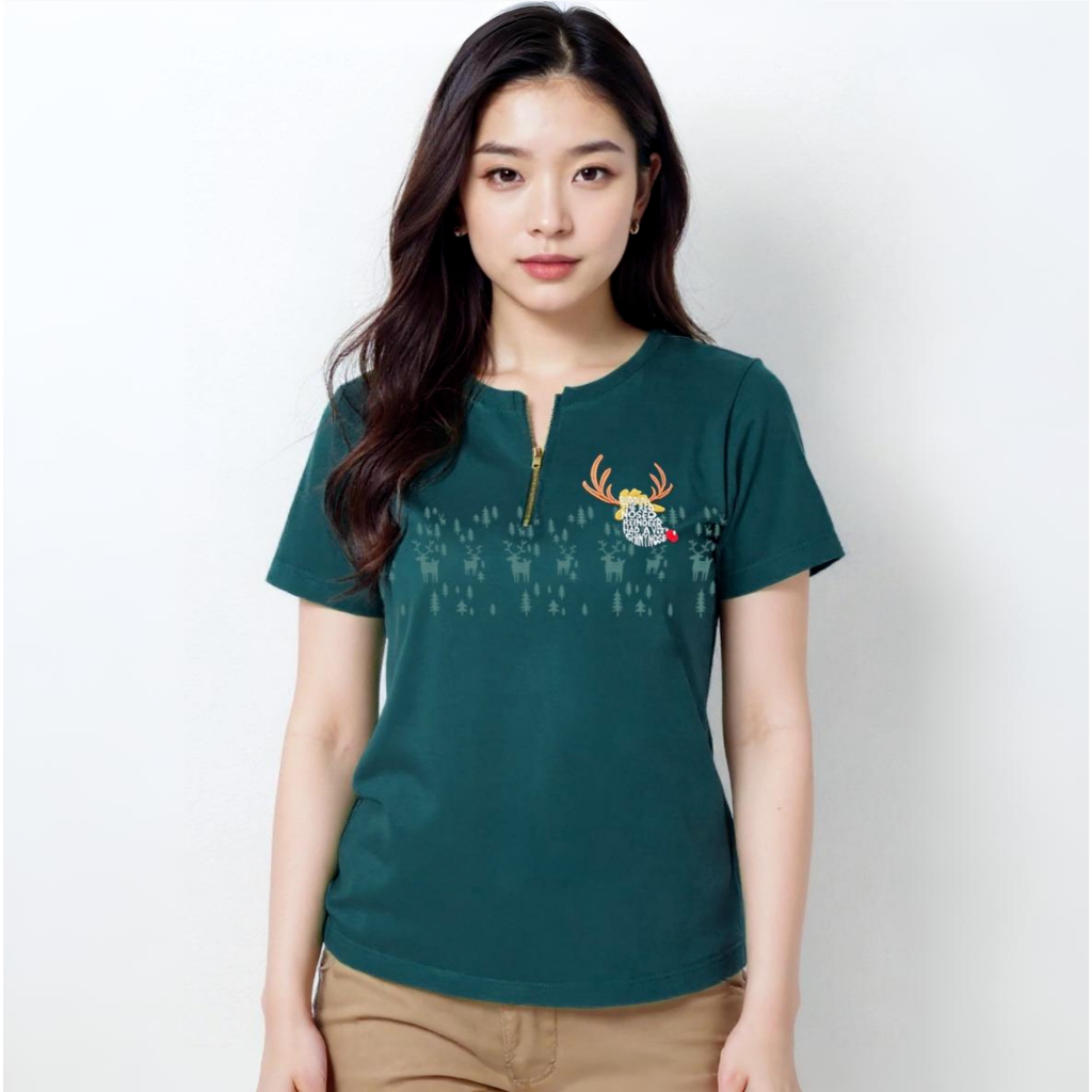 Jual NEW ARRIVAL KAOS NATAL HANDESIGN HIJAU EMERALD – BORDIR RED NOSED ...