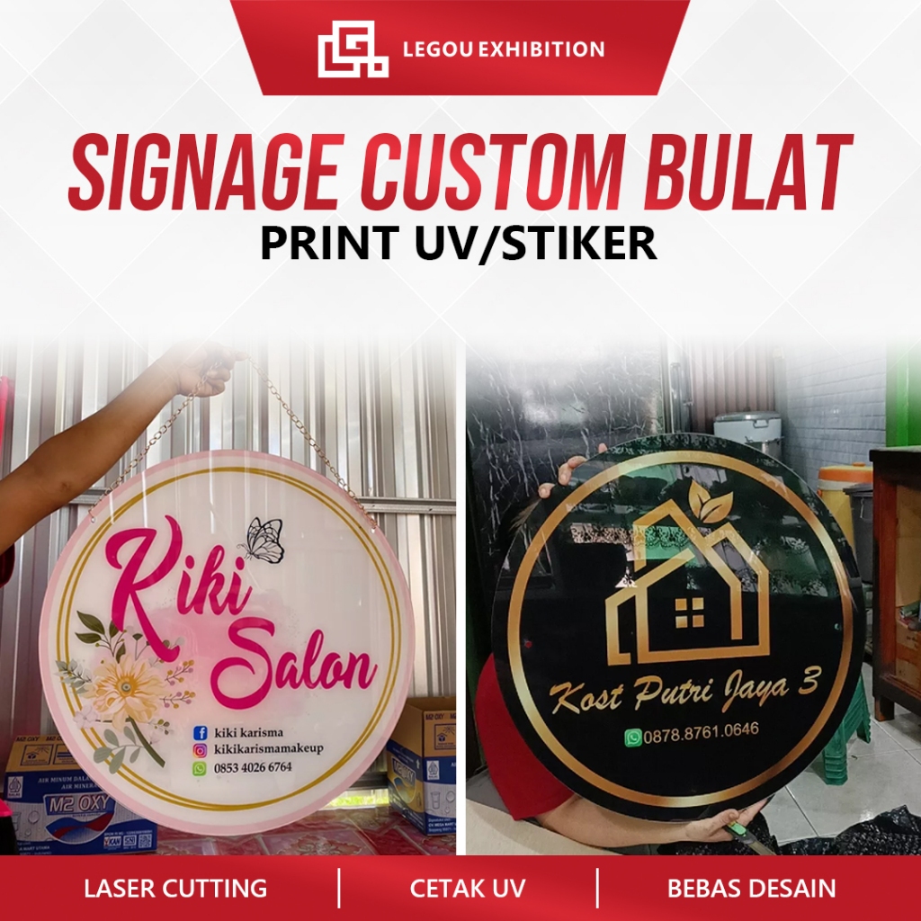 Jual Papan Nama Akrilik Custom Bulat UV Anti Pecah | Shopee Indonesia