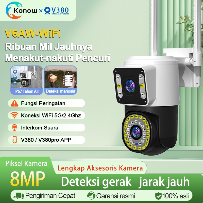 Jual Dual lens CCTV V380 PRO Kamera HD 2.4G/5GHZ WiFi Outdoor IP66 waterproof Koneksi jarak jauh ...