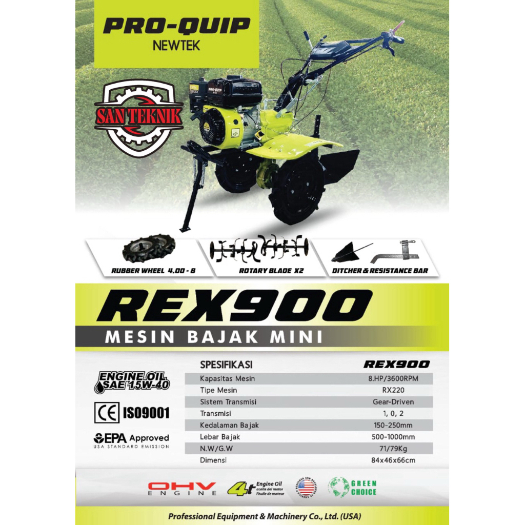 Jual PROQUIP Mesin Traktor Mini Cultivator PROQUIP REX900 8HP / Traktor ...