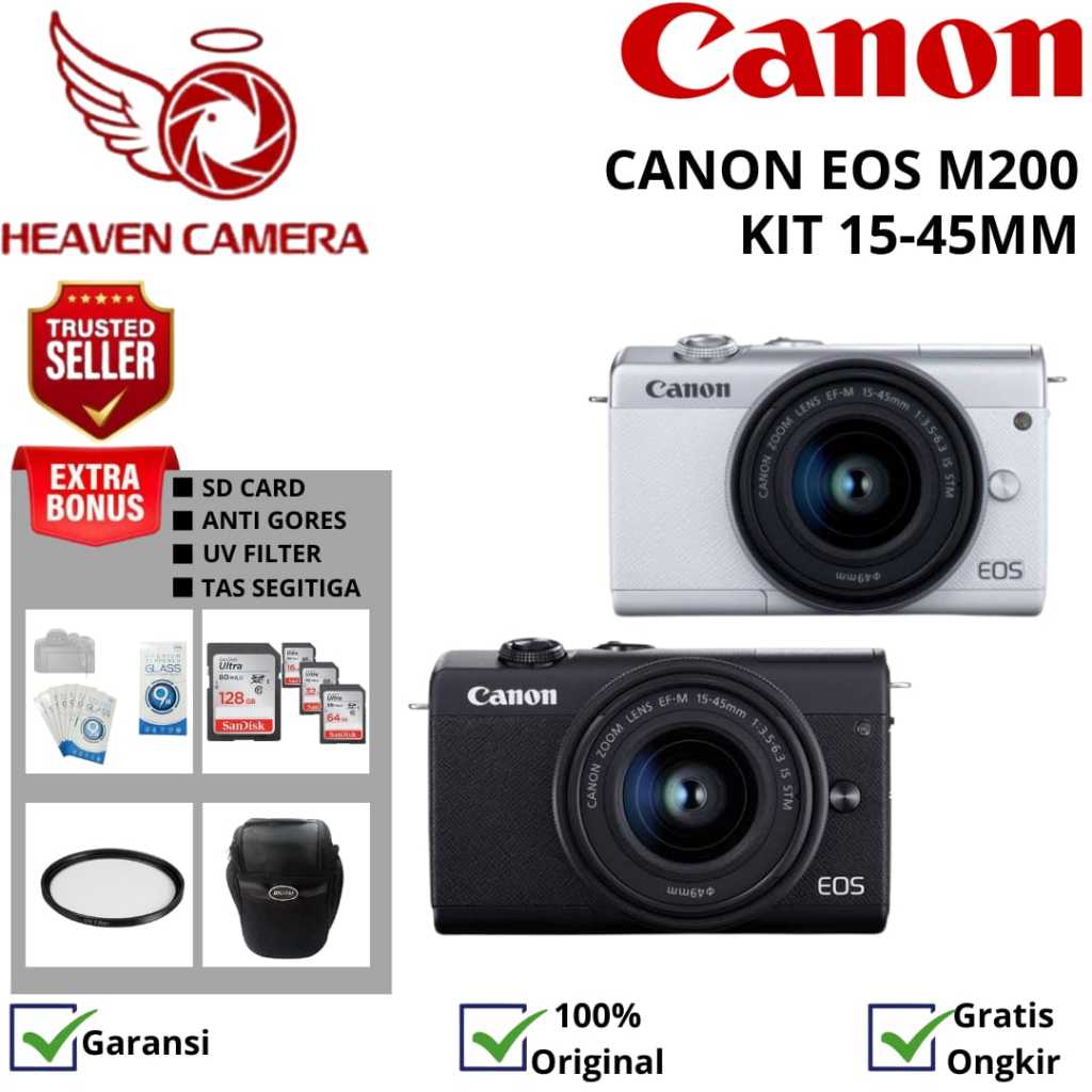 Jual CANON EOS M200 KIT 15-45MM / CANON M200 KIT 15-45MM / CANON M200 ...