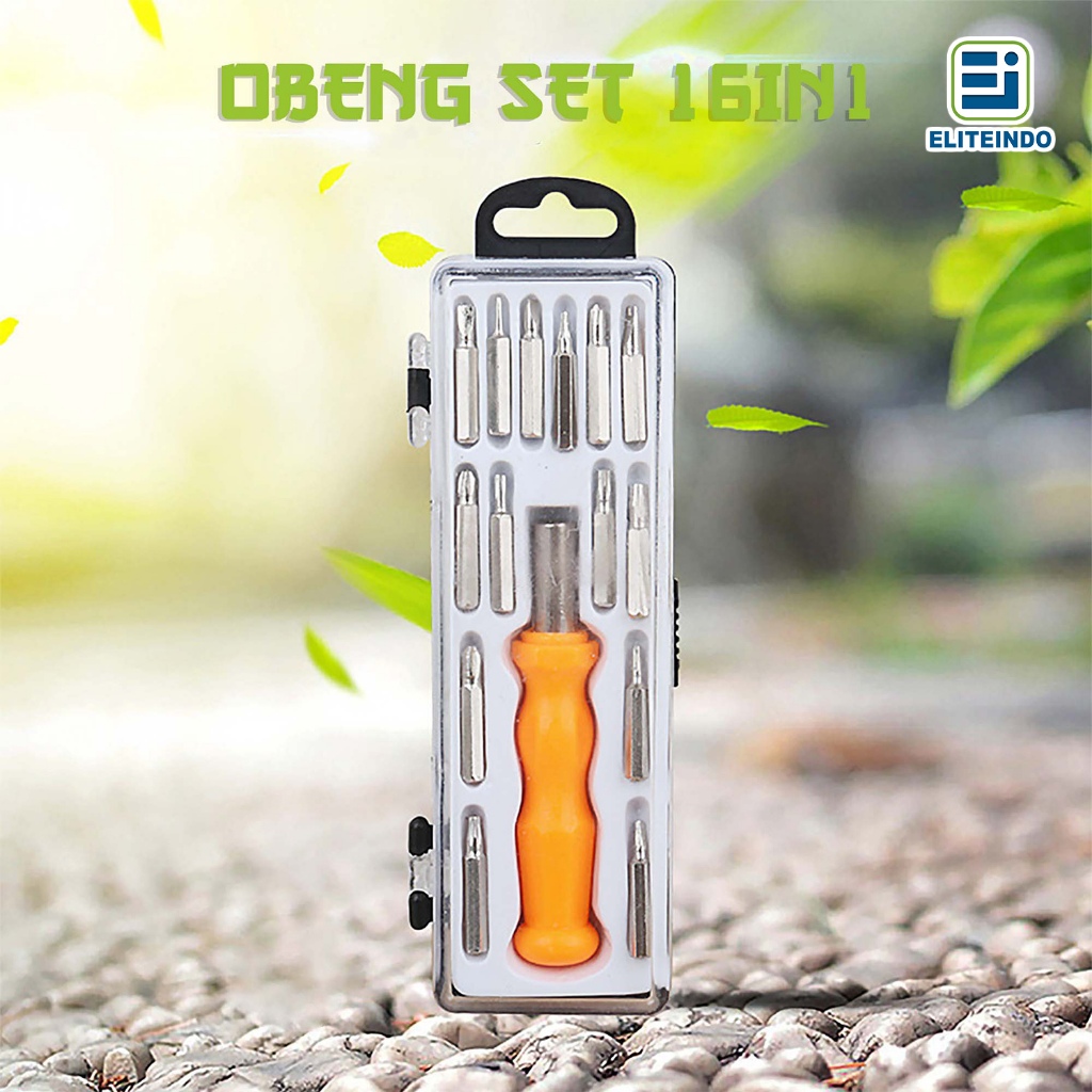 Jual ELITEINDO Obeng Set 16 in 1 Mata Mini Multifungsi Serbaguna Screw ...