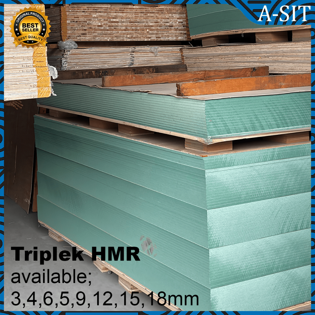 Jual Triplek HMR Hijau Tebal 3-18mm, Papan Kayu Olahan Serat Tahan ...
