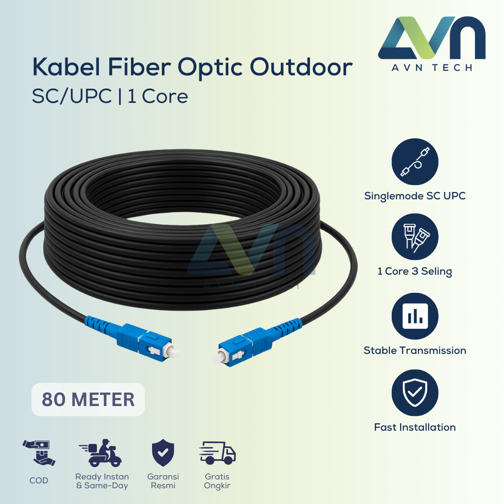 Jual AVN Tech Kabel Fiber Optic (FO) 1 Core Outdoor Precon SC UPC ...