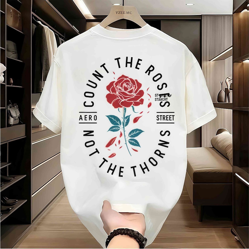Jual Kaos Polos Pendek dengan Motif Mawar "Count the Roses" | Shopee ...