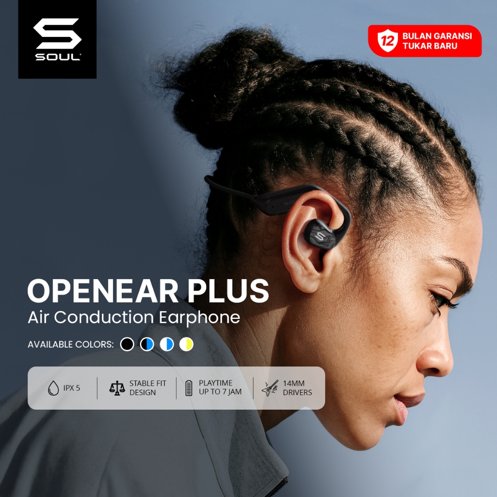Jual SOUL Open Ear Plus Air Conduction Earphone IPX5 Lightweight Sport ...