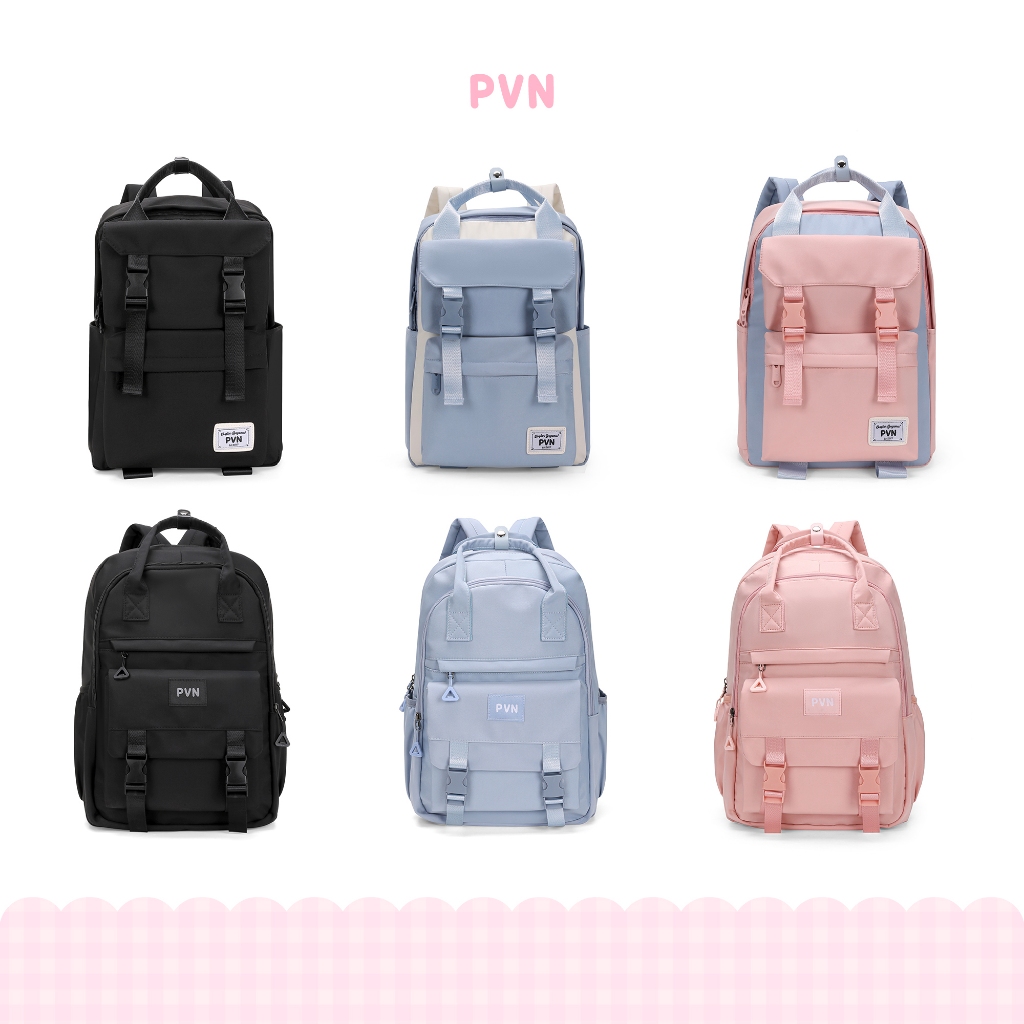 Jual [NEW] PVN Bags to School Pink Blue Black Tas Ransel Sekolah ...