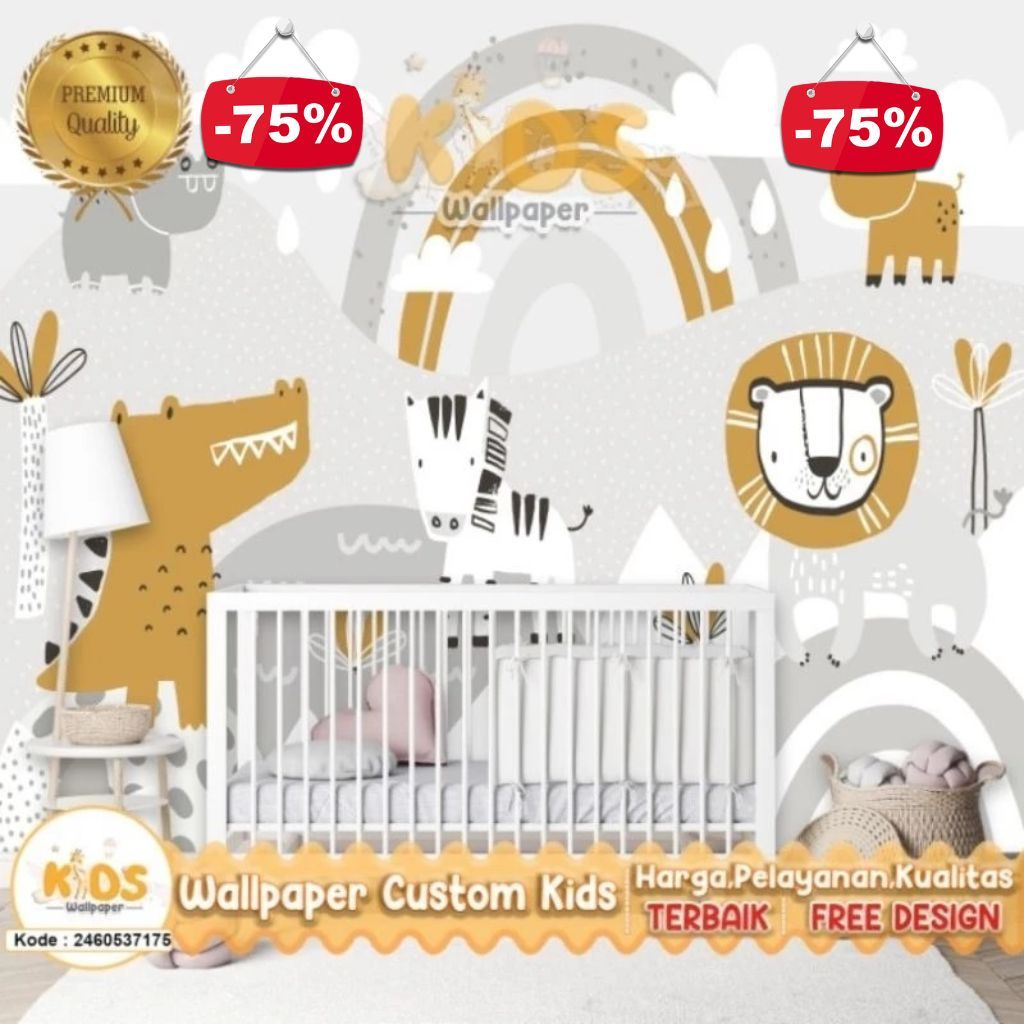 Jual Wallpaper Dinding Custom 3D Tema Mural Kids | Animasi Hewan ...