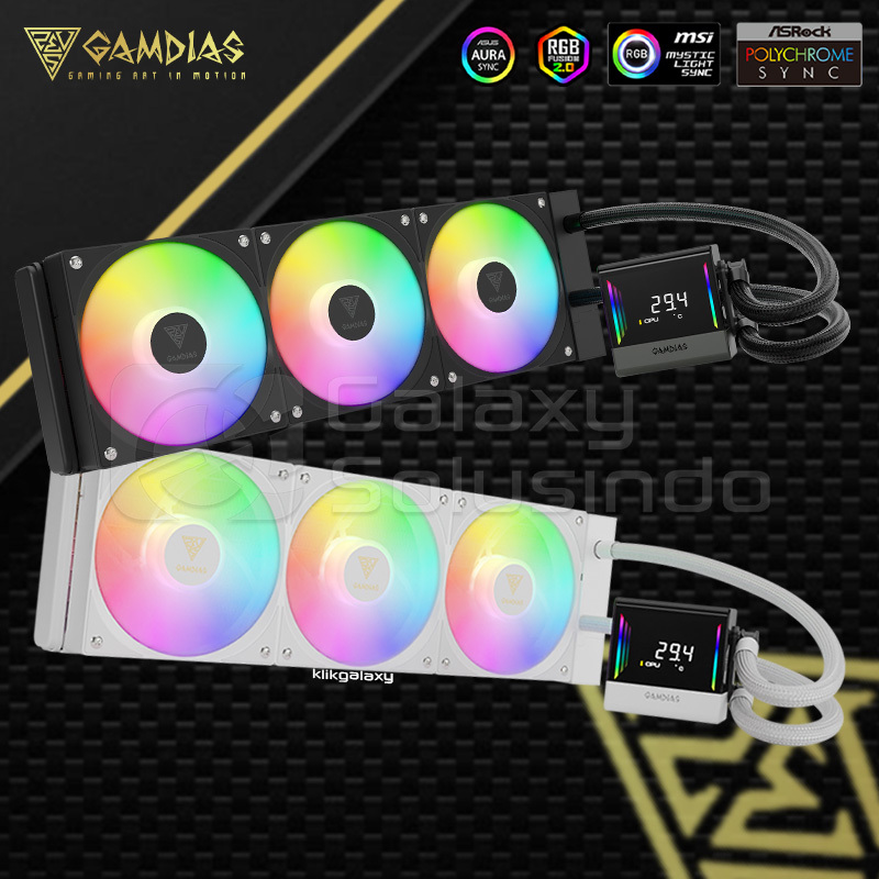 Jual GAMDIAS CHIONE E4-360 ARGB 360mm Liquid CPU Cooler - Black / White ...