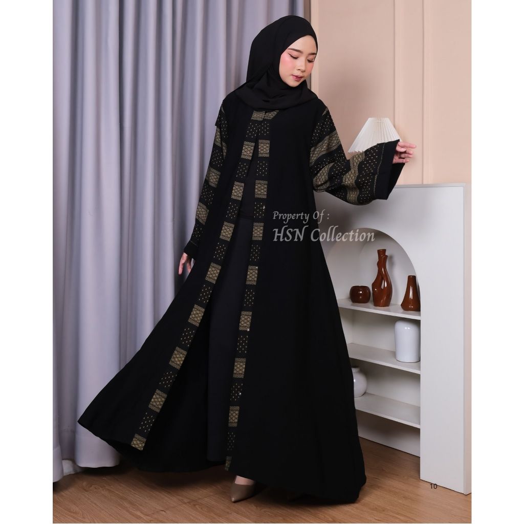 Jual Abaya Marwah Outer Gamis Arab Hitam Wanita Bahan Jetblack Premium ...