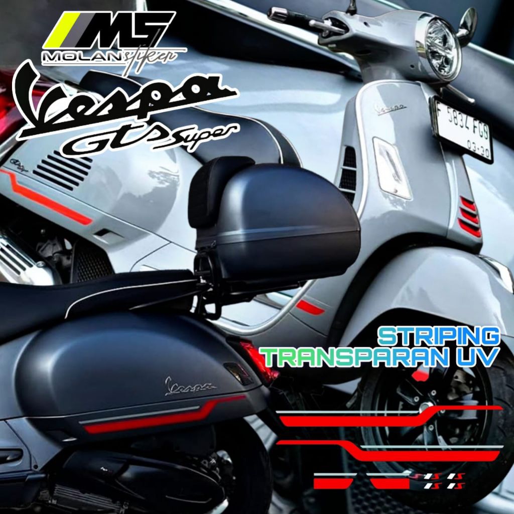 Jual Decal Sticker Striping Variasi Transparan Uv Vespa GTS 150 Super ...