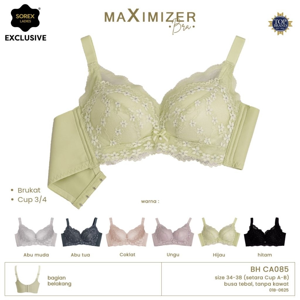 Jual Bra BH Sorex Exclusive CA 085 maximizer renda premium cup A-B ...