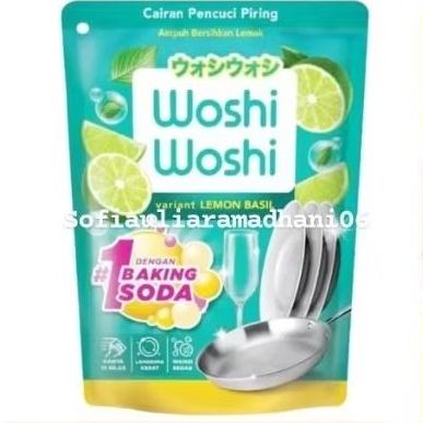 Jual Woshi Woshi Sabun Cuci Piring Lime & Baking Soda Lemon Basil 600ml ...