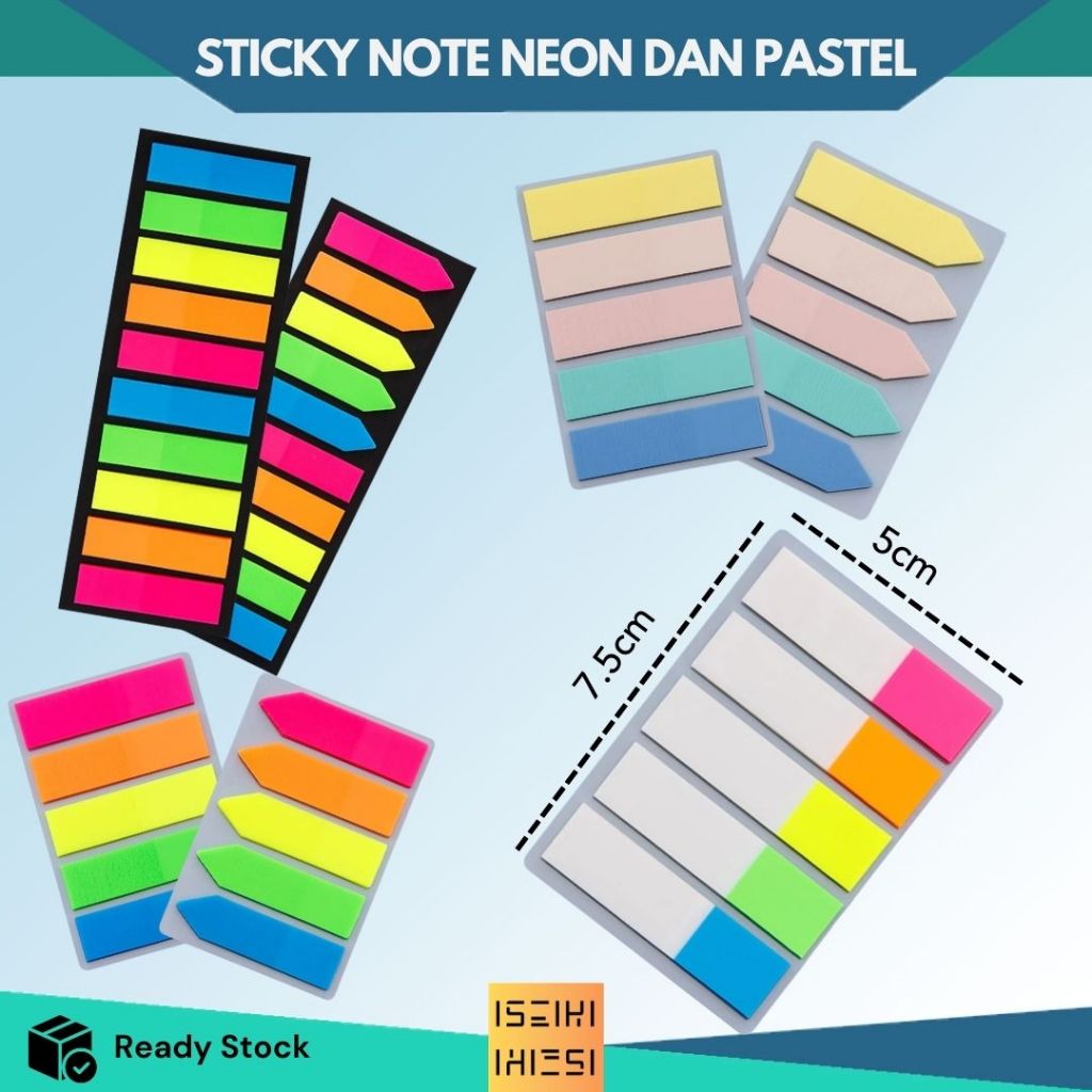 Jual Sticky Notes Index Multi Colors Memo Pad Tab Strip Key Points ...