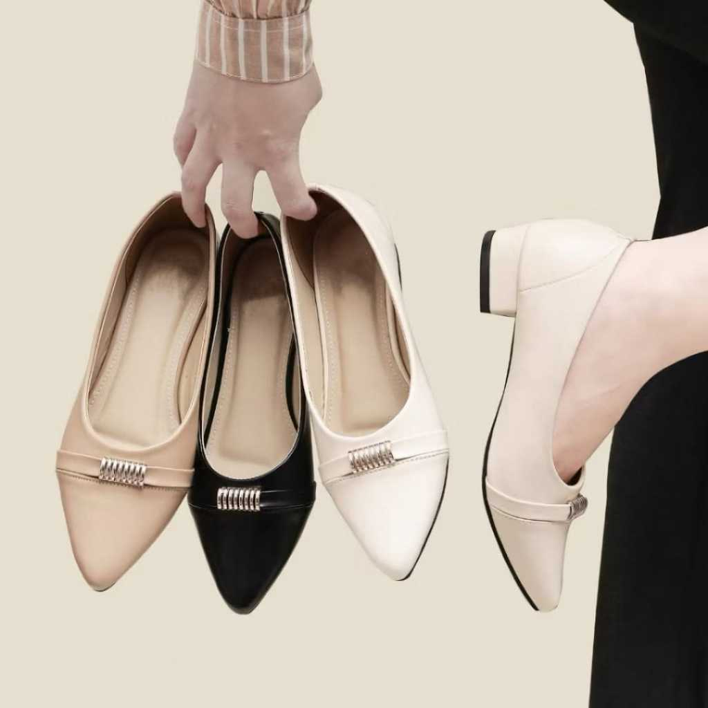 Jual Sepatu Pantopel Wanita ELLE High Heels Outfit Kerja Kantor Sekolah ...