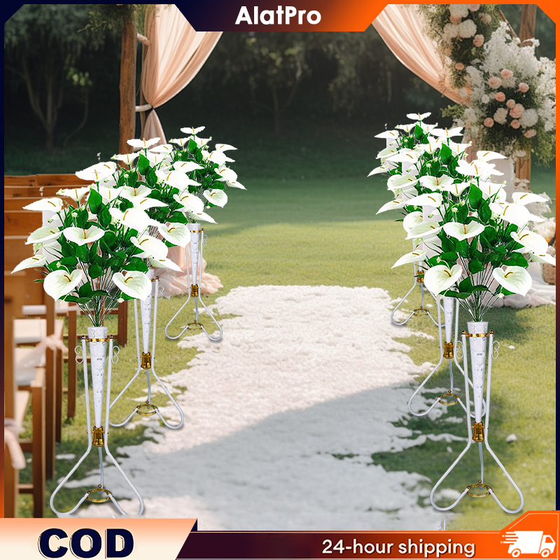 Jual Set bunga hias calla lily isi 18 bunga / dilengkapi vas besi ...