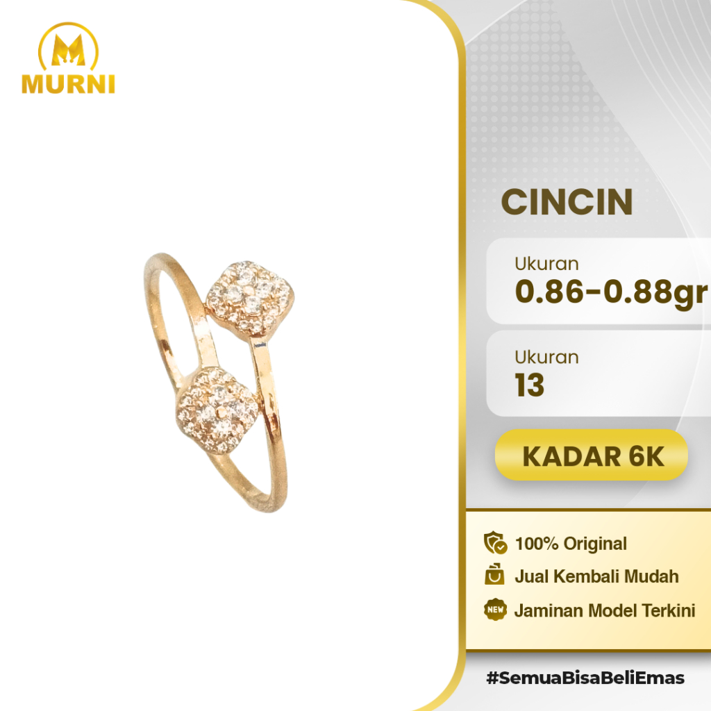 Jual MURNI Cincin Mini Sparkle Twin 6K Toko Murni Bekonang | Shopee ...