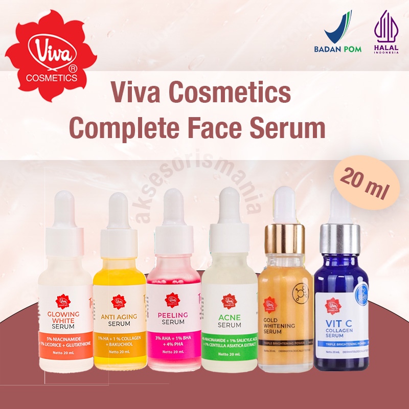 Jual Viva Face Serum (Glowing White / Anti Aging / Peeling / Acne / Vit ...