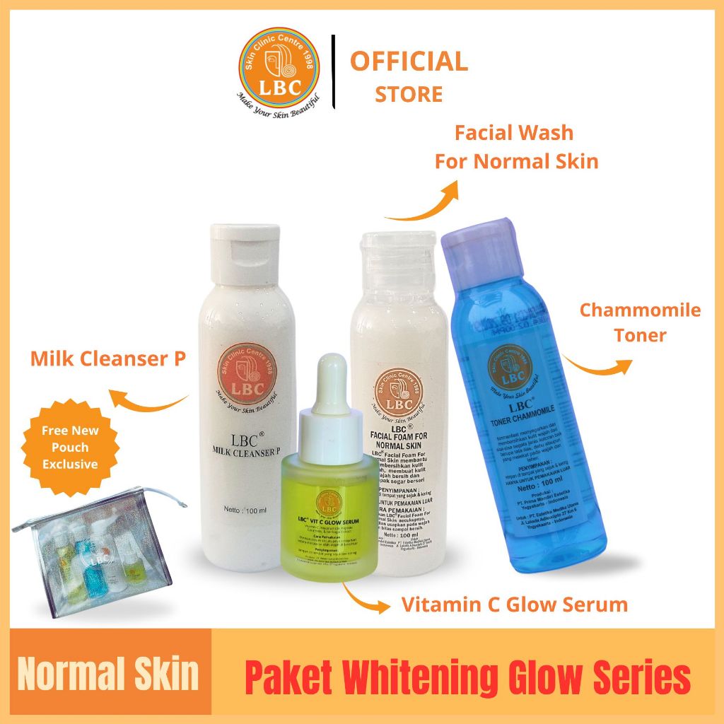 Jual LBC Paket Whitening Glow Series For Normal Skin (FREE POUCH ...