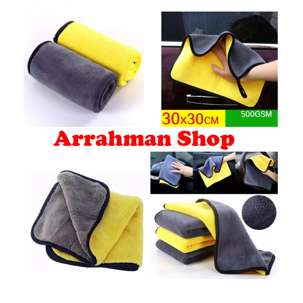 Jual Kain Lap Microfiber 30x30 cm Kain Lap Serba Guna 500 GSM 2 Sisi ...