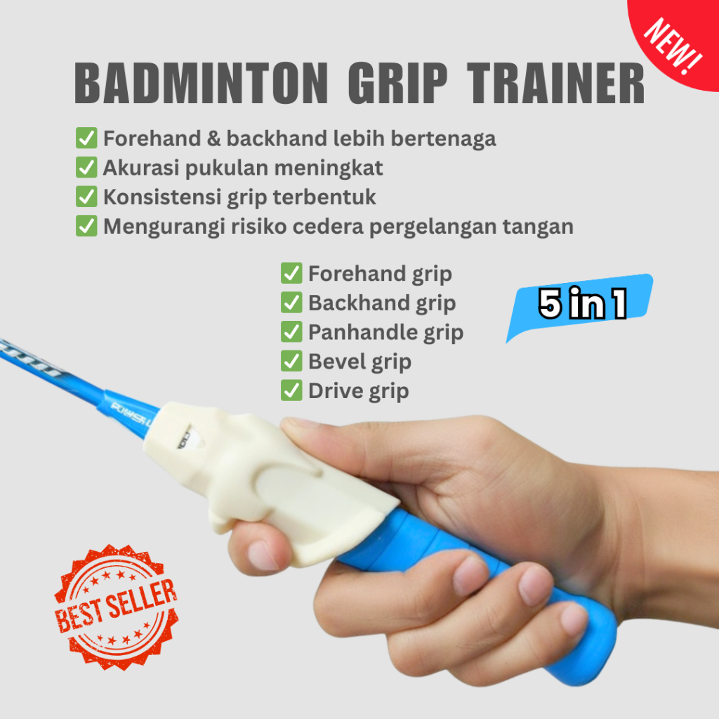 Jual Alat Latihan Koreksi Grip Badminton – Forehand Backhand Smash ...