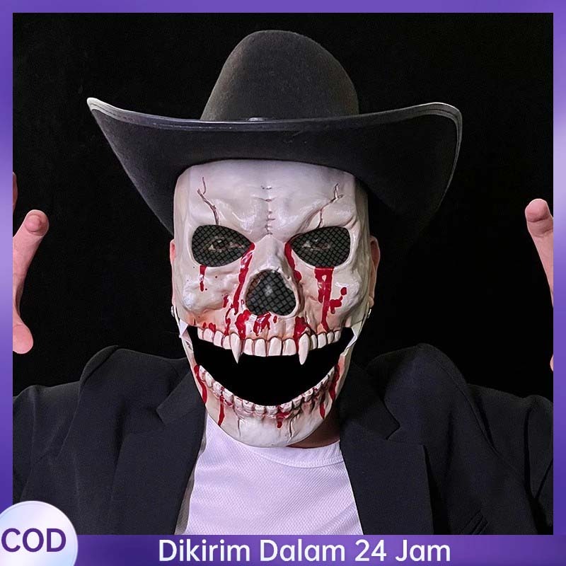 Jual Topeng Hantu Seram Mask Halloween Costum Hallowen Topeng Tengkorak ...