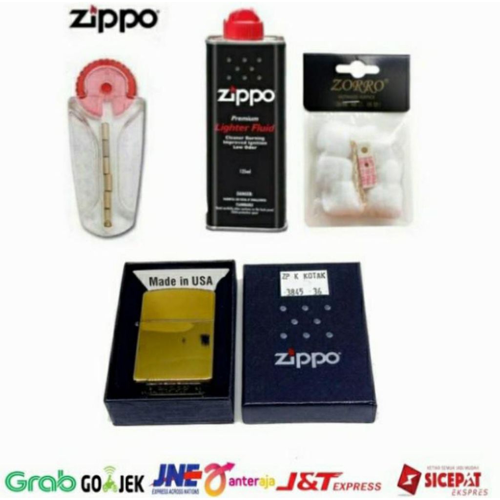Jual Paket Komplit Korek Zippo Lengkap Plus Minyak Batu Kapas Sumbu ...