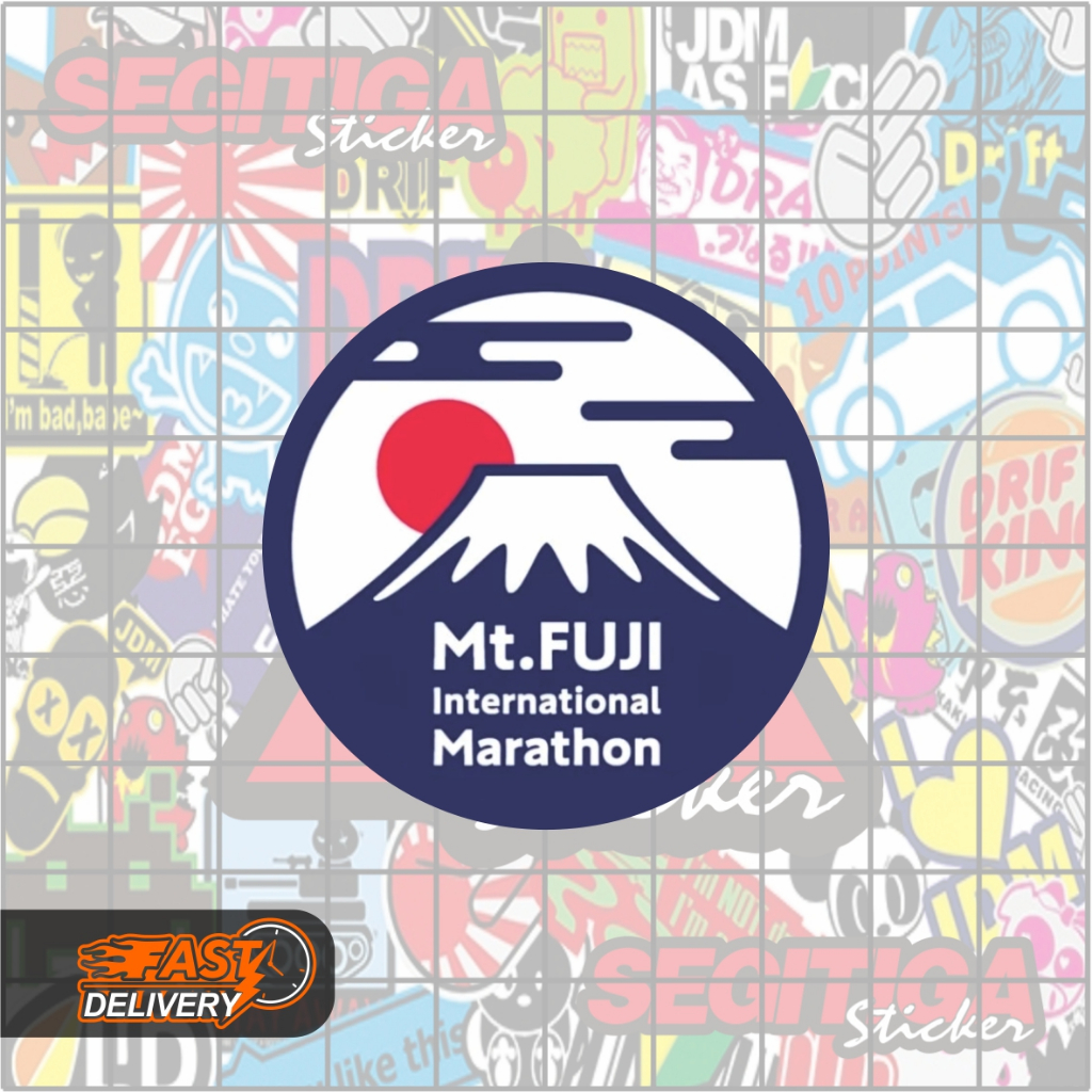 Jual Sticker Mt Fuji International Marathon Ukuran 5 x 5 Cm | Shopee ...