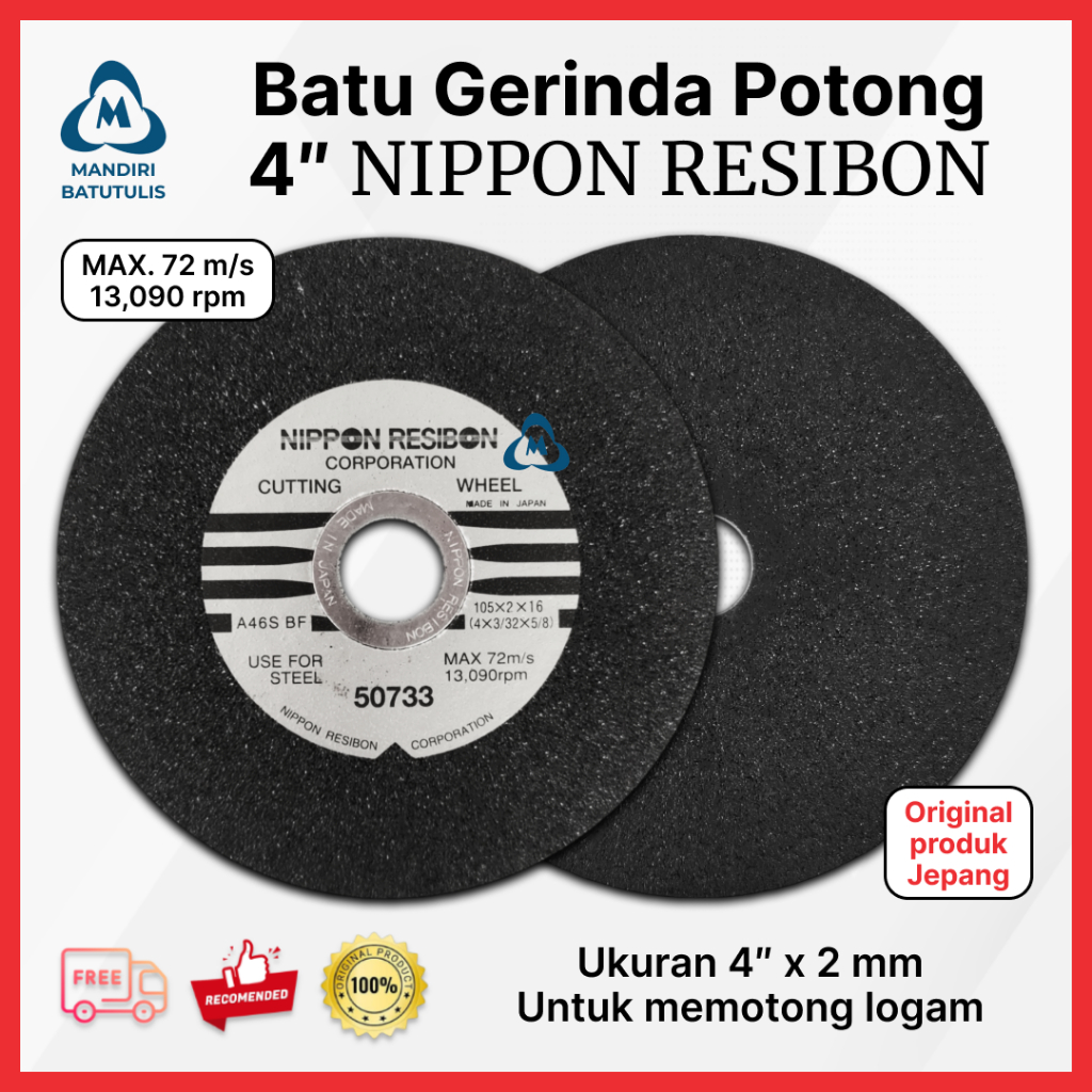 Jual Mata Gerinda Potong Besi NIPPON RESIBON Jepang 4" Inch - Cutting ...