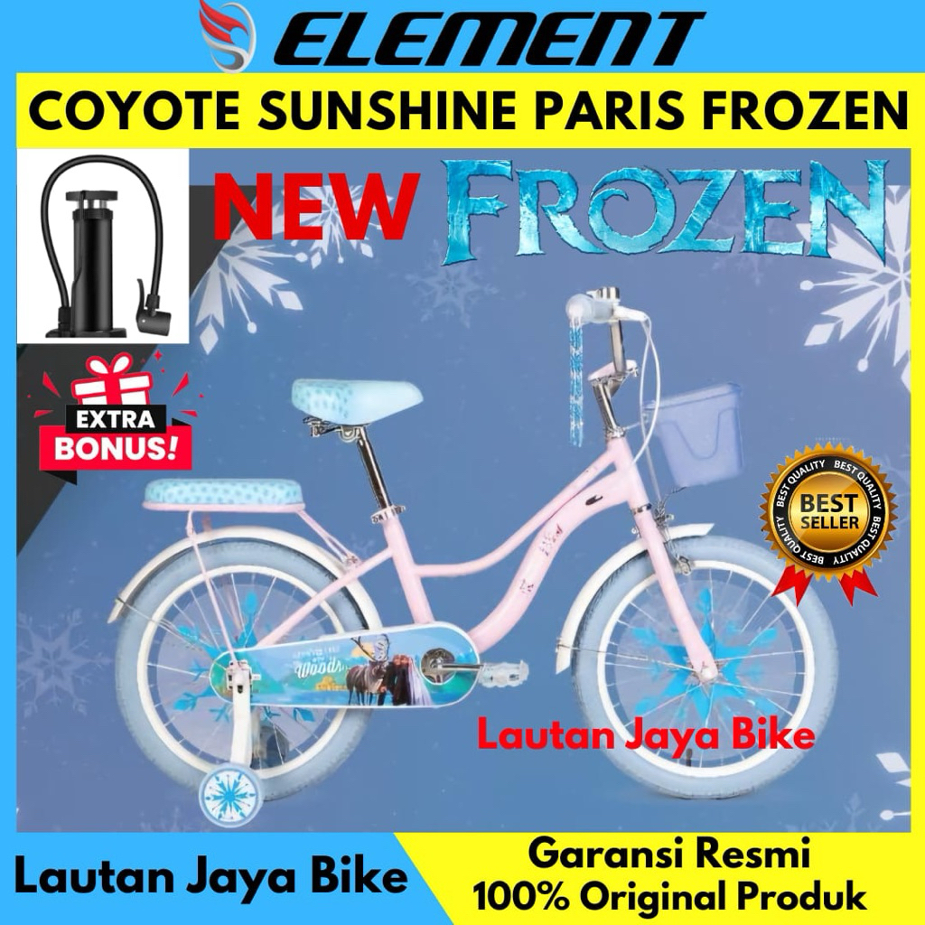 Jual Sepeda Anak Perempuan 18 Element Mini Coyote Frozen Sunshine Paris | Shopee Indonesia