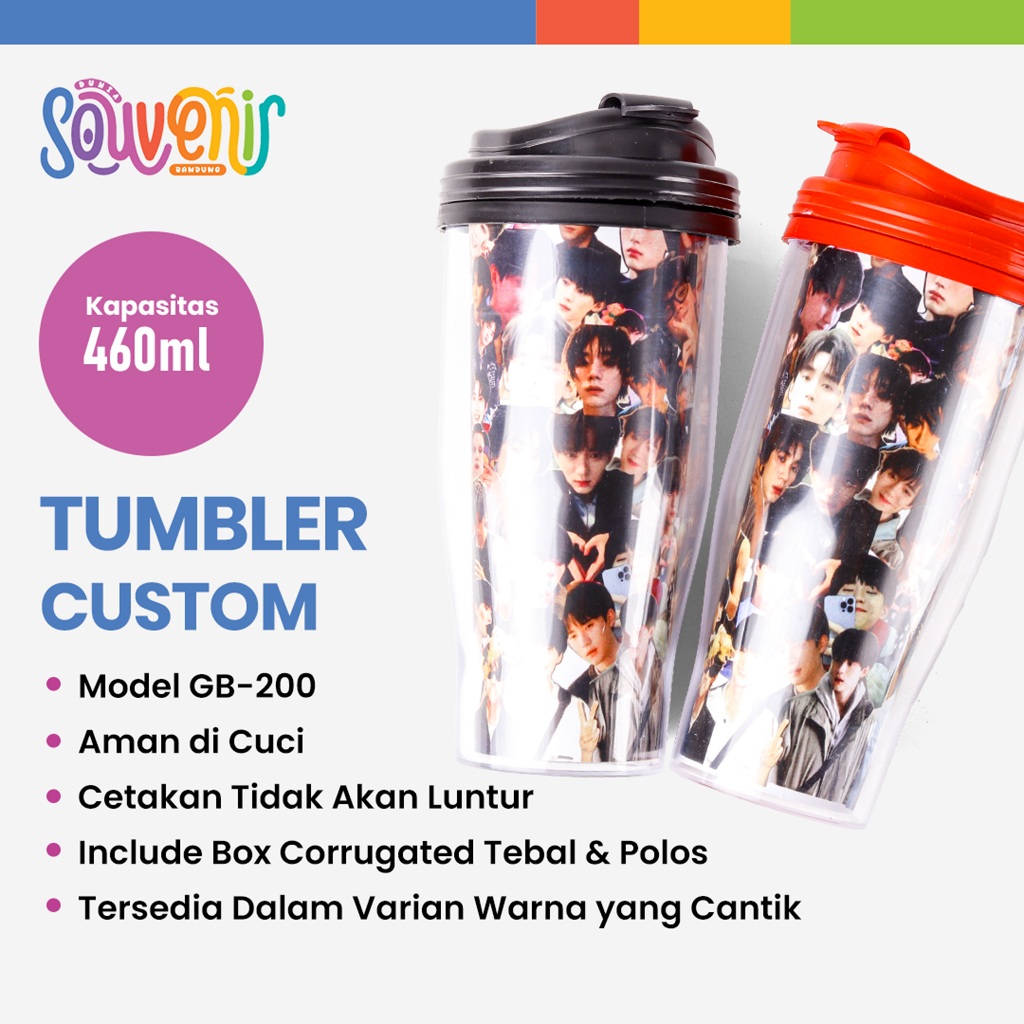 Jual Tumbler Insert Paper Gratis desain + BOX Polos Corrugated Botol ...