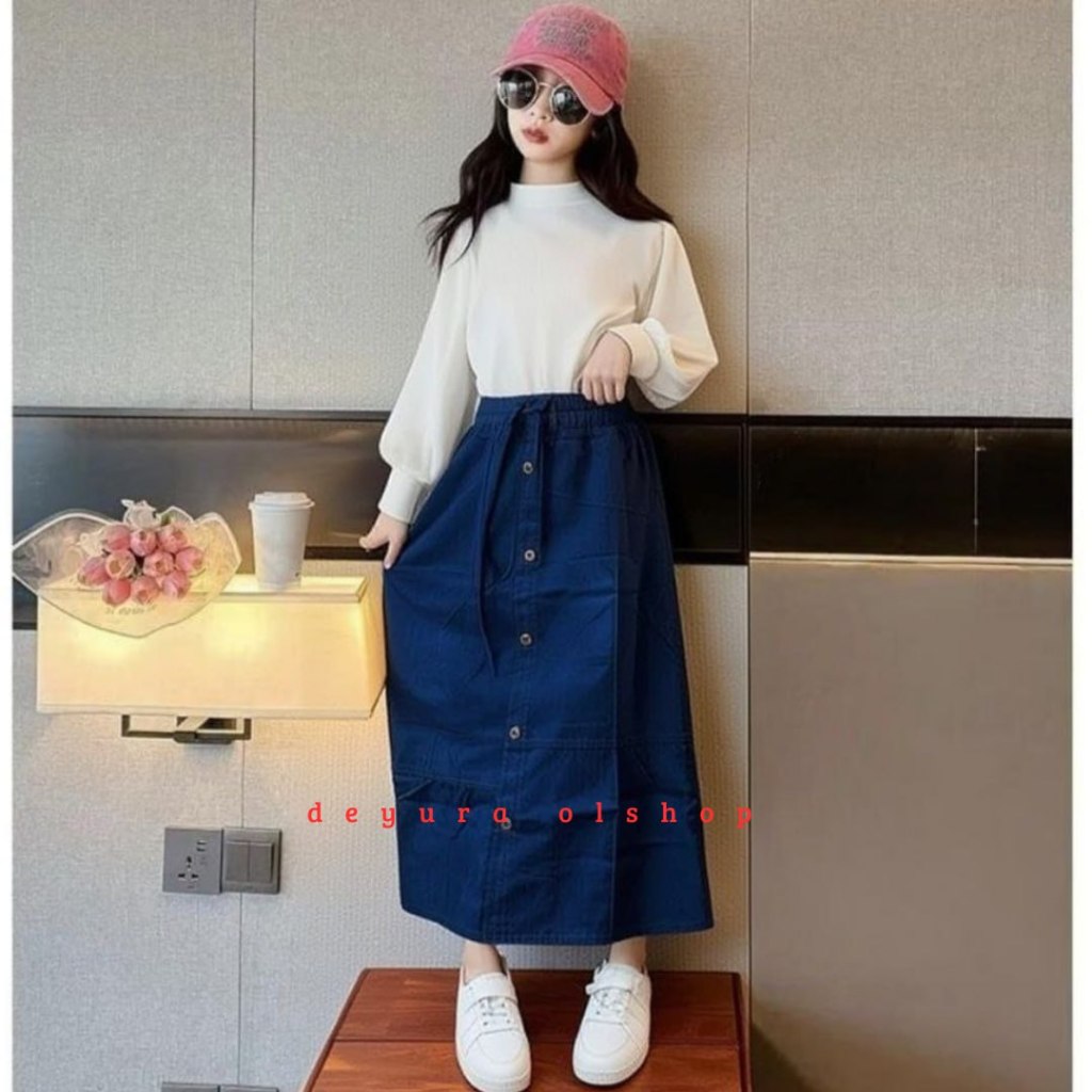 Jual Rok jeans anak tanggung dan remaja model kerut USIA 3-20THN ...