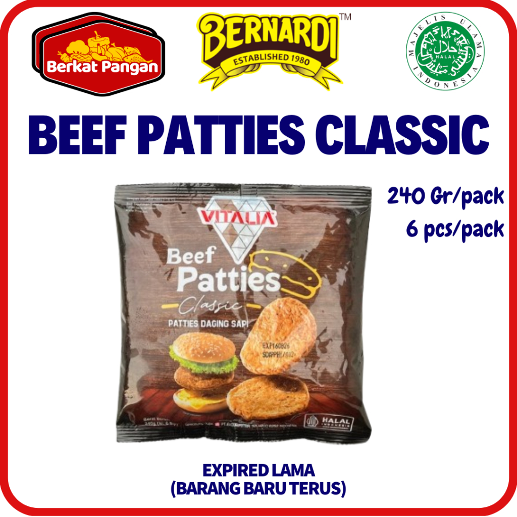 Jual Vitalia Beef Patties Classic isi 6pcs | Shopee Indonesia