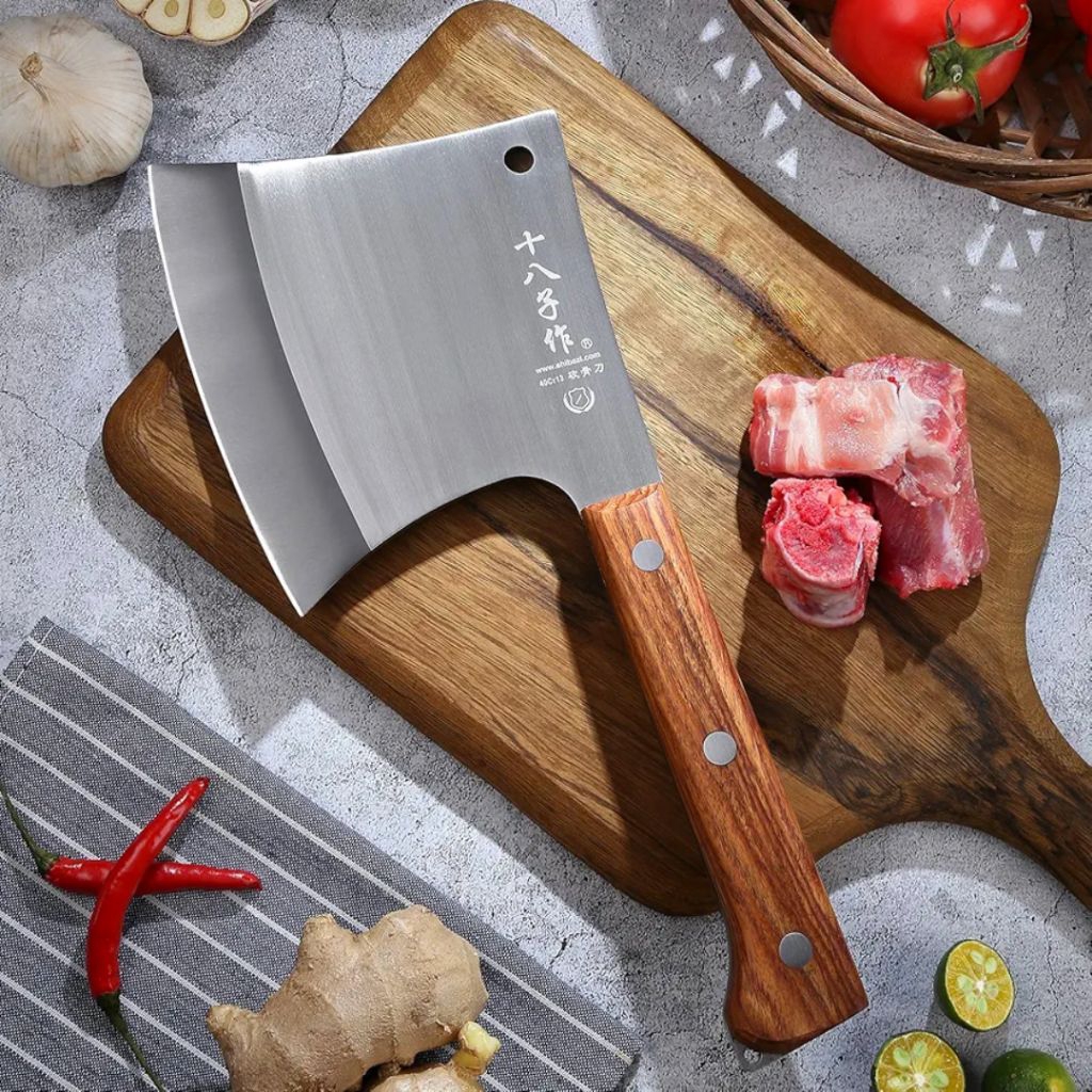 Jual Axe Bone Cleaver Wooden Handle Golok Daging Golok tulang | Shopee ...